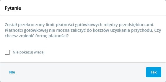 Limit płatności gotówkowych – Baza Wiedzy programu Comarch ERP XT Limit płatności gotówkowych – Baza Wiedzy programu Comarch ERP XT